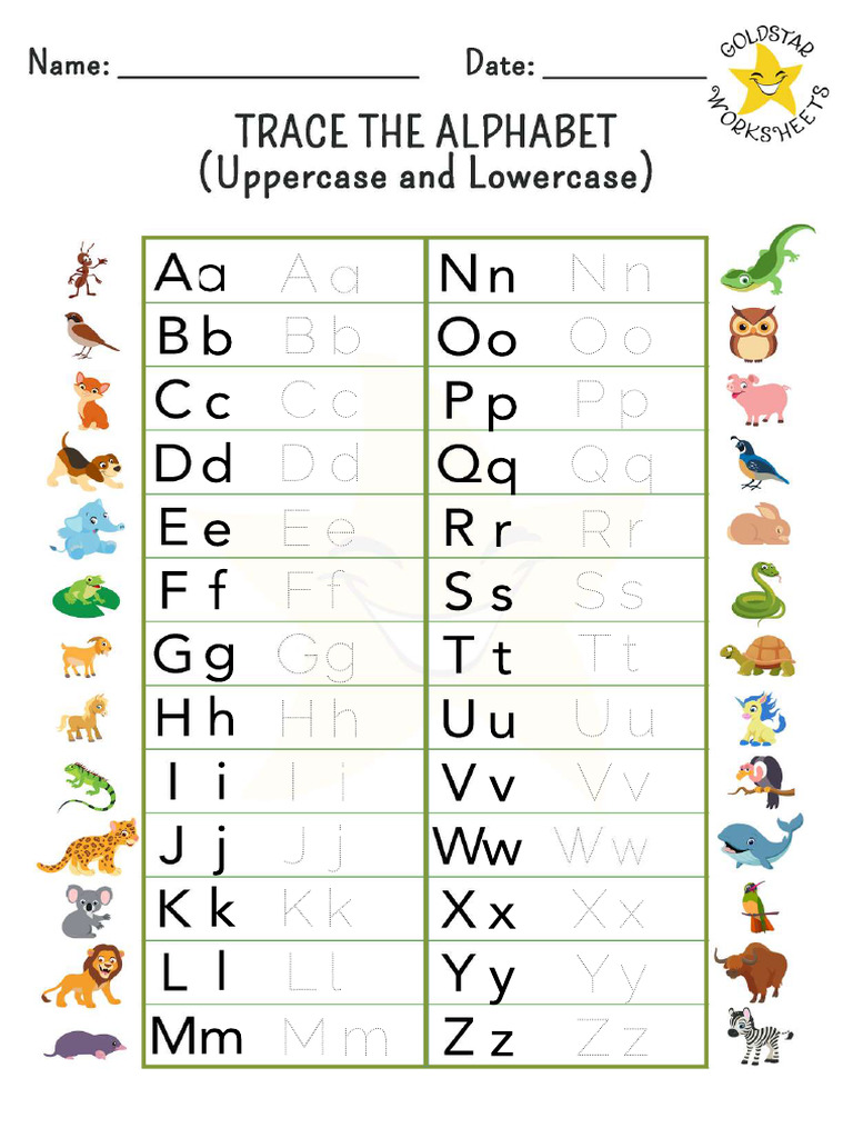 Tracealphabeta-Z On One Page Capitalandlowercase Letters Compressed | PDF
