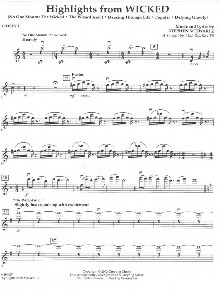 Highlights From Wicked Ted Ricket Strings | PDF