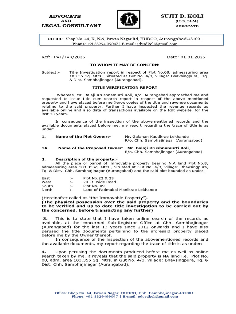 Property Title Verification | PDF | Private Law | Common Law