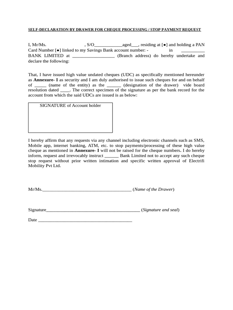 Declaration Udc - Format | PDF