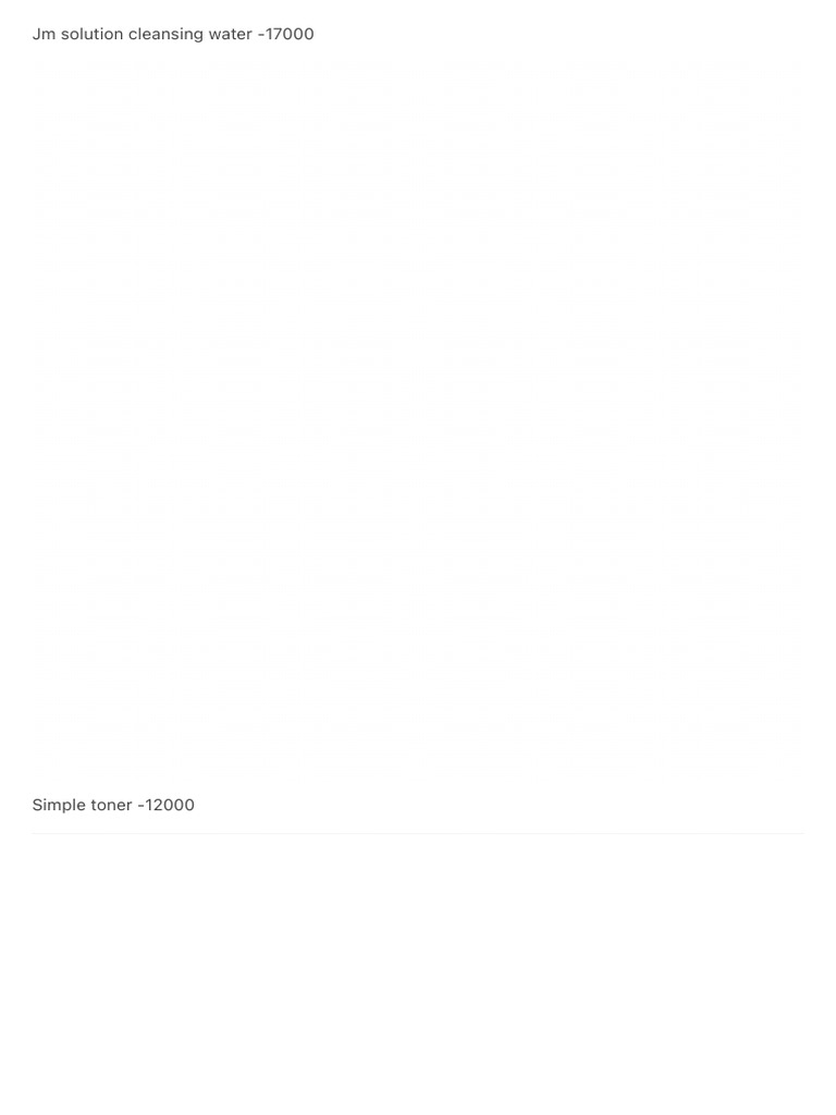 JM Solution Cleansing Water - 17000 | PDF