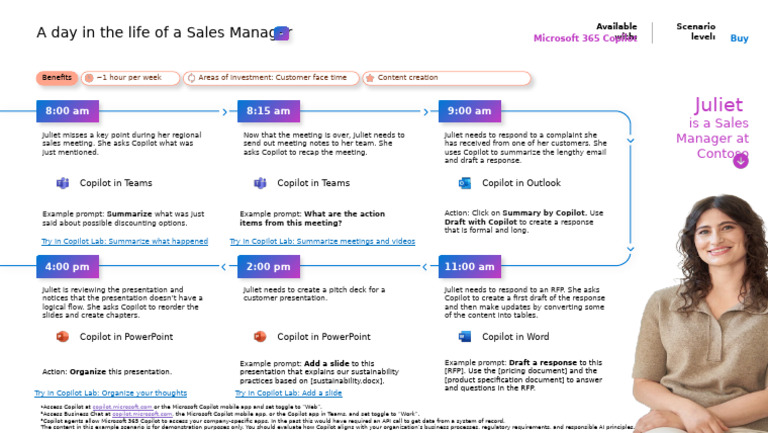 Microsoft Copilot Day in The Life Sales Manager | PDF | Microsoft Windows | Application Software