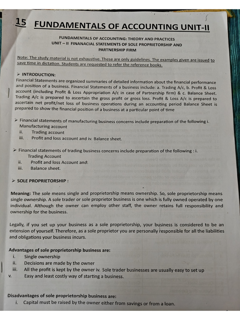 Acc Unit 2, Sem 1 | PDF