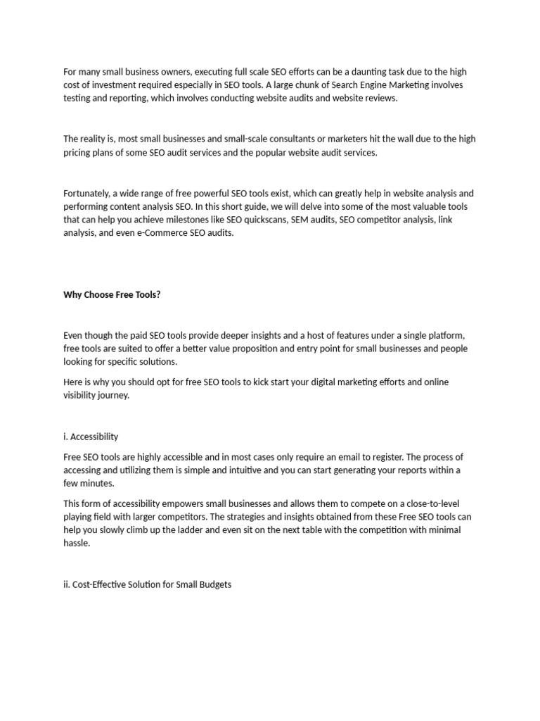 Best Free SEO Tools | PDF | Search Engine Optimization | Analytics