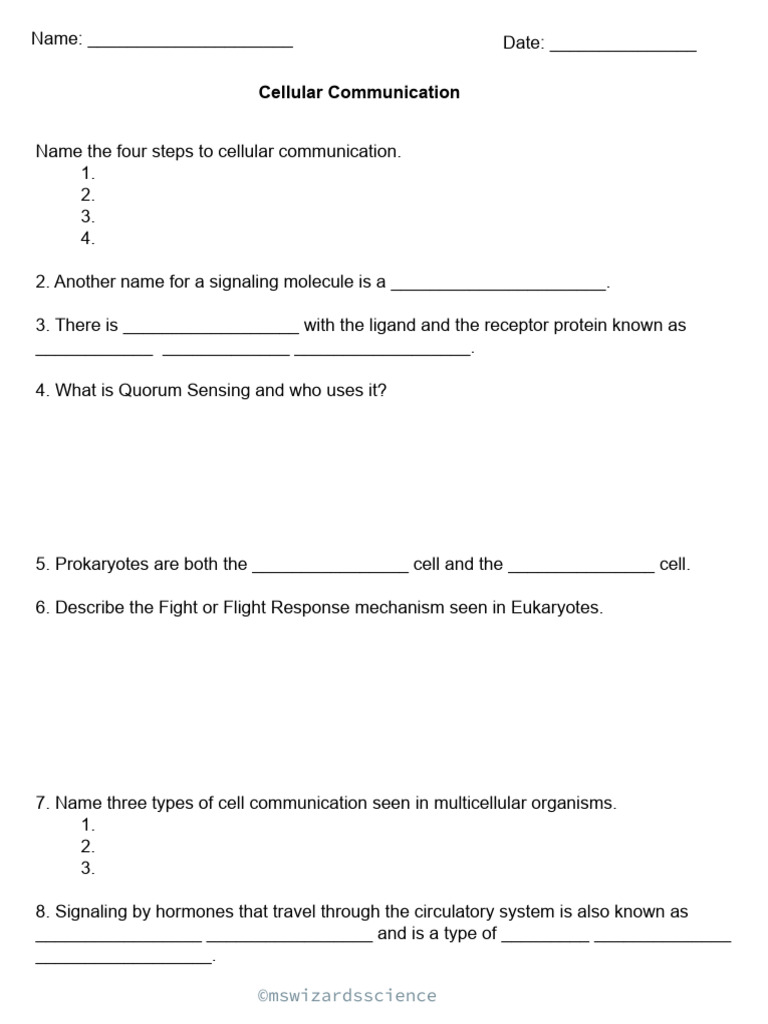 Cellular Communication: ©mswizardsscience | PDF | Cell Signaling | Cell ...