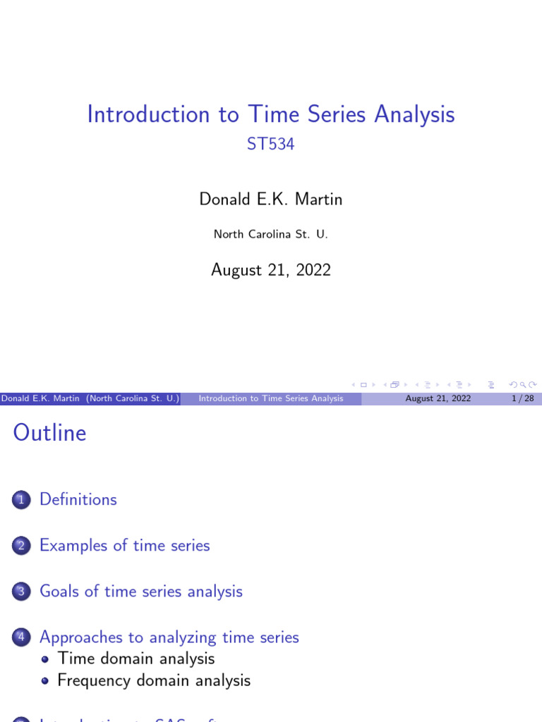 Intro To Time Series Pdf Time Series Stochastic Process