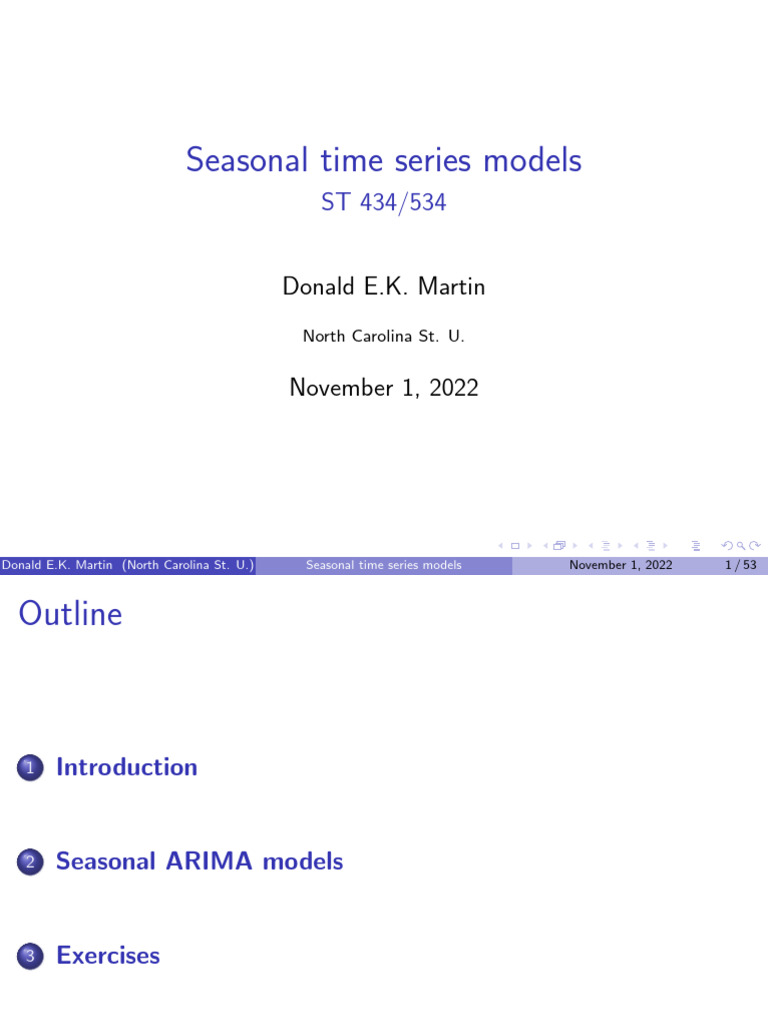 Seasonal Time Series Modeling Techniques | PDF | Autoregressive ...