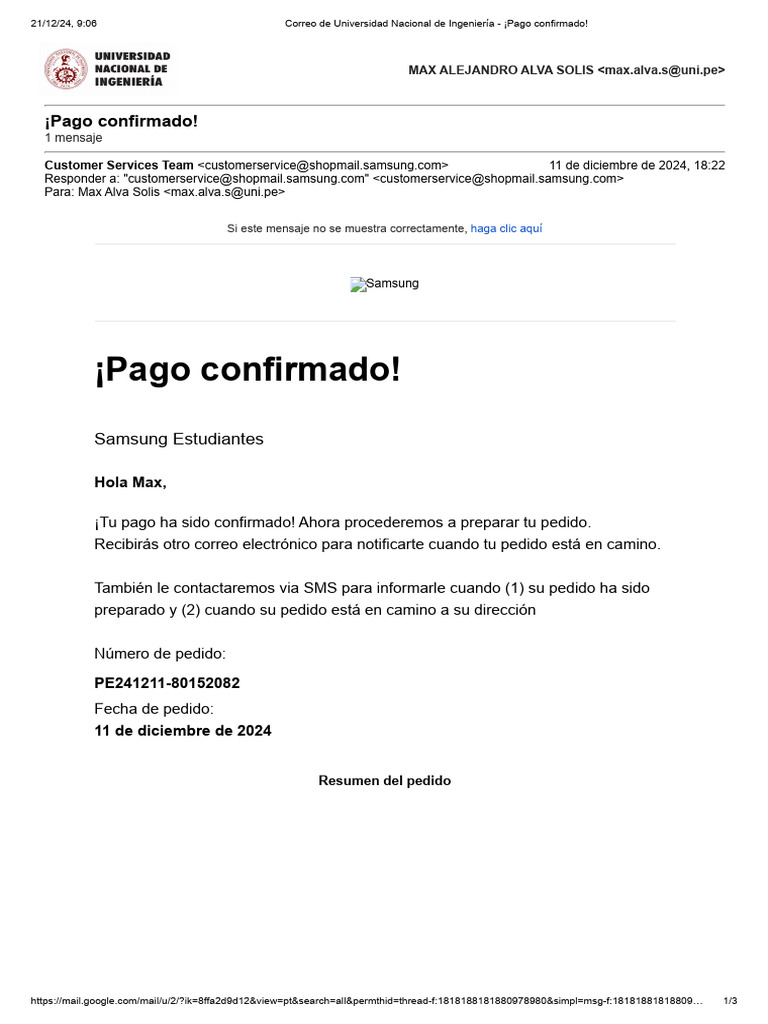 ¡Pago Confirmado! | PDF | Industrias de servicio | Telecomunicaciones