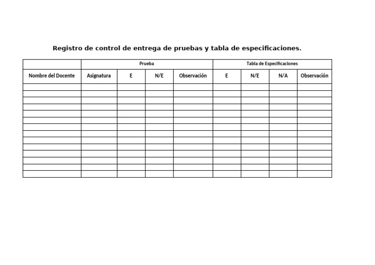 F-12-03 Control de Examenes | PDF
