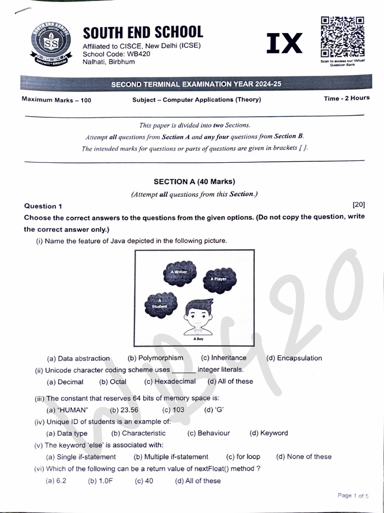 Computer Applications Exam Paper 2024-25 | PDF | Control Flow | Software Development