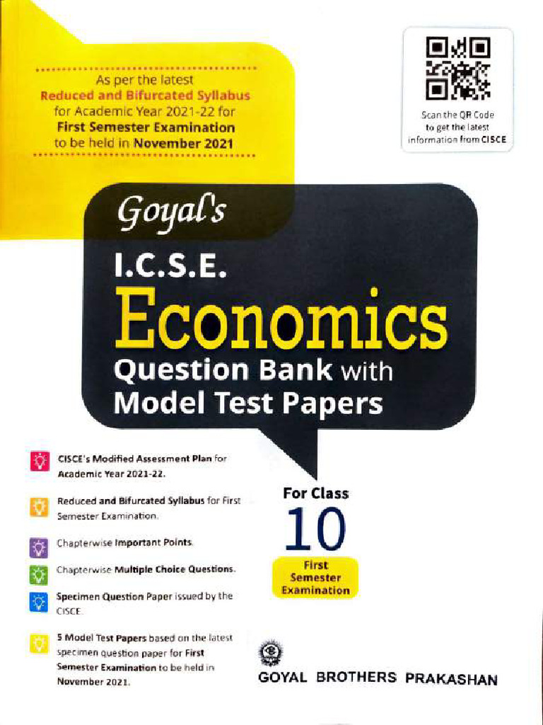 Goyals I.C.S.E Economics Question Bank Compressed Compressed | PDF