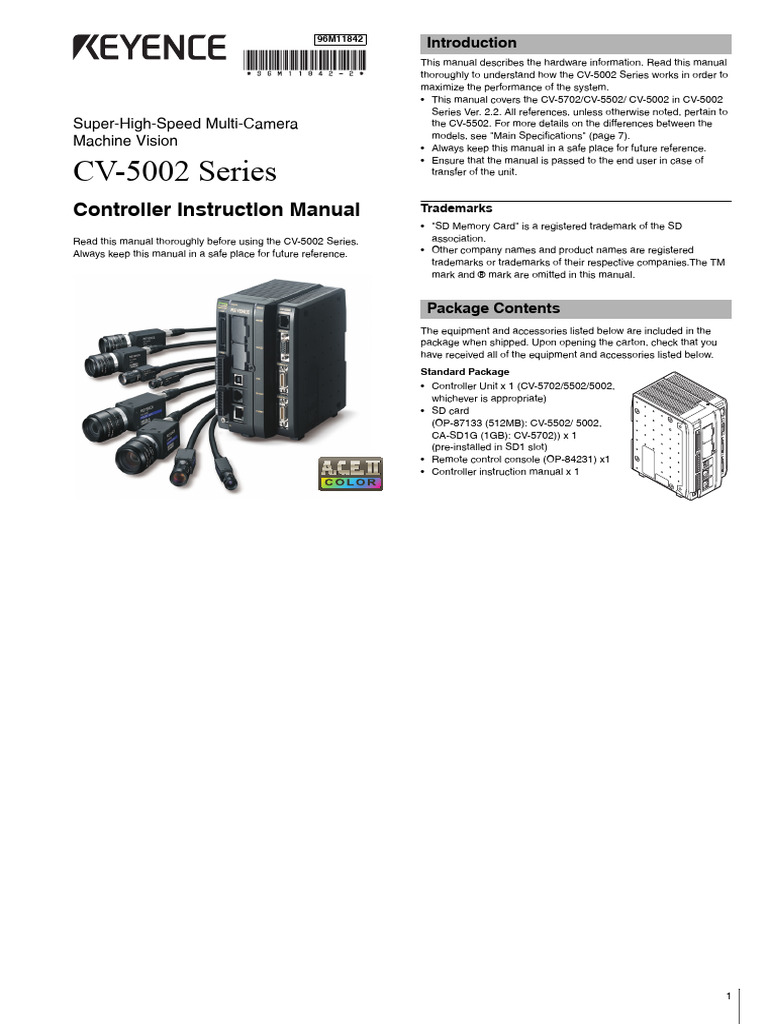 CV-5002 Series: Controller Instruction Manual | PDF | Electrical ...
