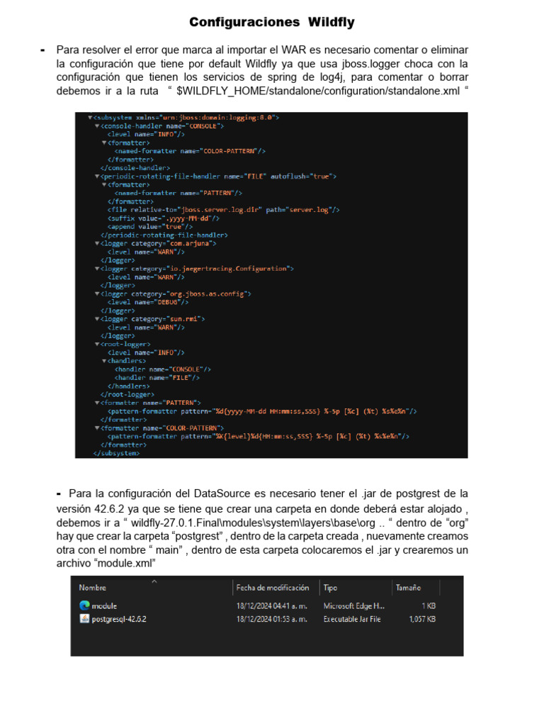 Configuraciones Wildfly | PDF