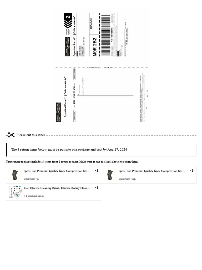 Return Instructions for 3 Items | PDF