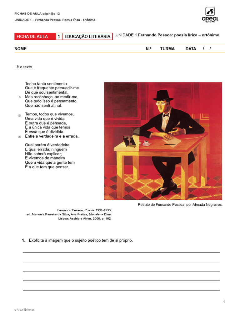 Ae Pag12 Fichas Aula Ficha1 | PDF | Poesia