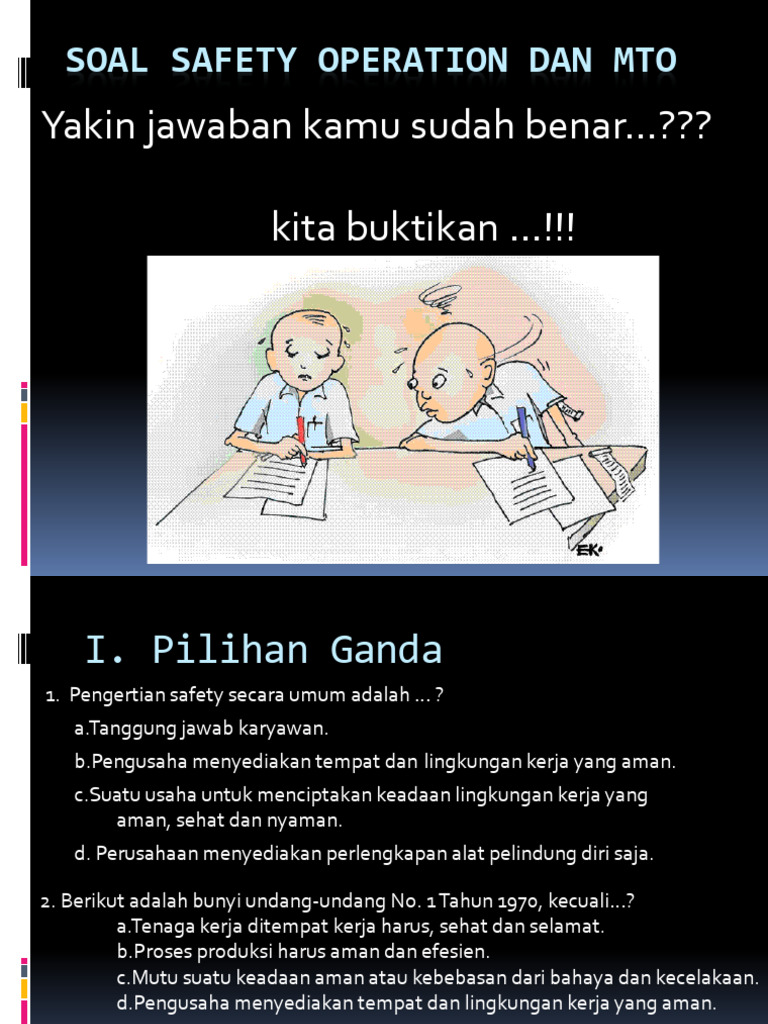 SOAL SAFETY OPERATION DAN MTO (Autosaved) | PDF