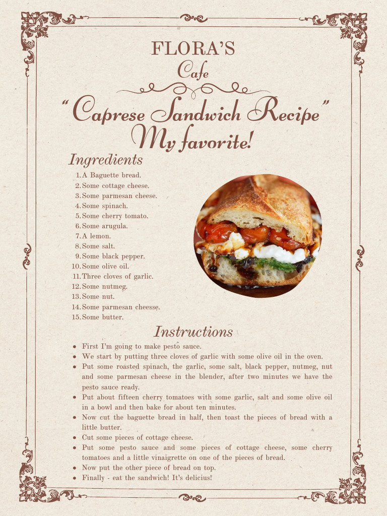 My Favorite Sandwich Recipe. | PDF