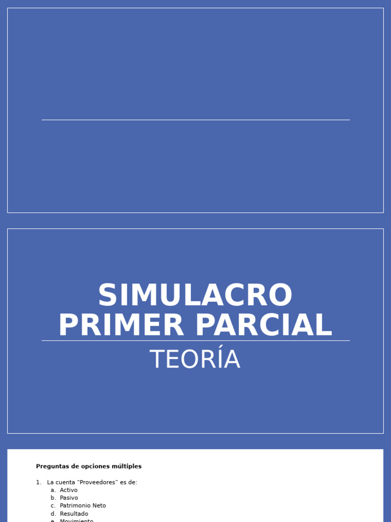 Simulacro Primer Parcial 2024 | PDF | Contabilidad | Bancos