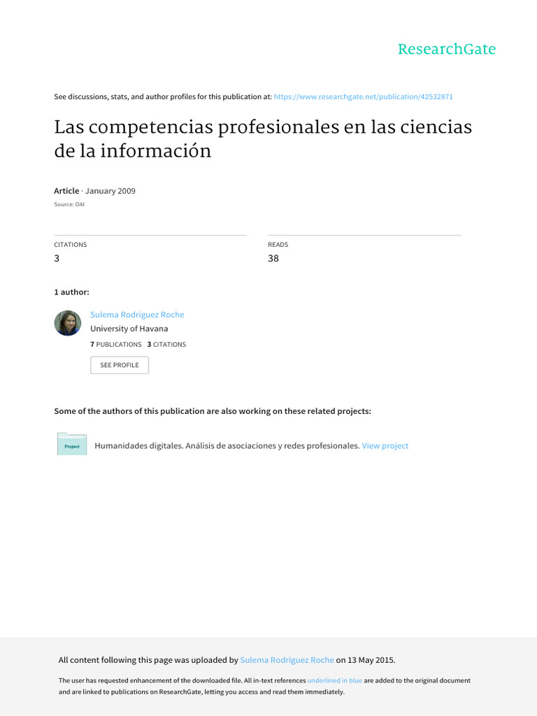 RODRIGUEZ SULEMA Las Competencias Profesionales en Las CsInf | PDF