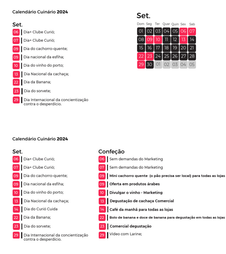 Calendário 2024 Profissional Com Feriados | PDF