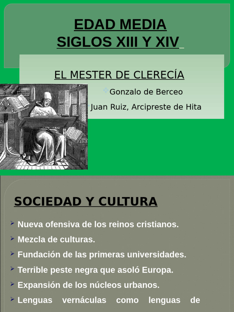 Mester de Clerecía en la Edad Media | PDF | Literatura española