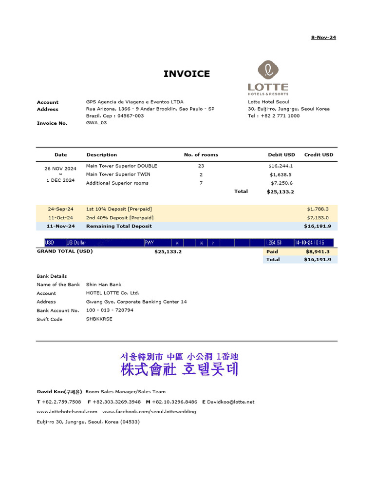Invoice Rest Payment - Seoul | PDF
