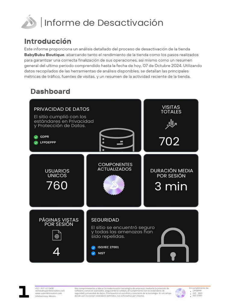Informe de Desactivación de BabyBubu Boutique | PDF | Organización ...