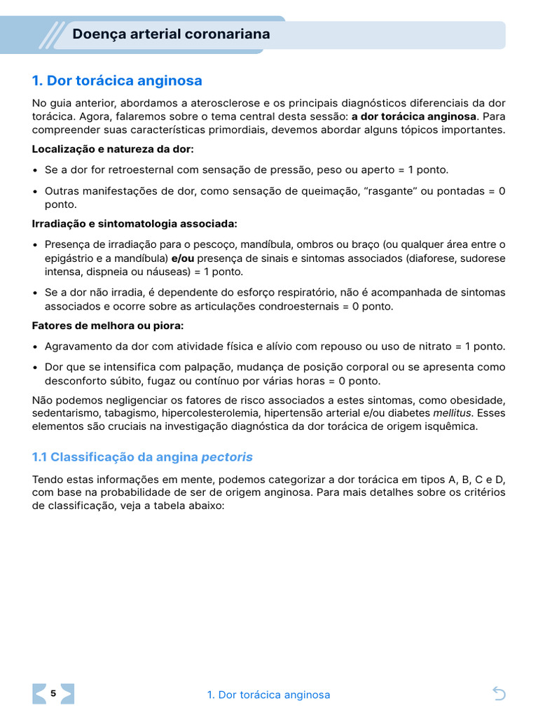 Dor Torácica Anginosa e Angina Estável | PDF | Infarto do Miocárdio ...