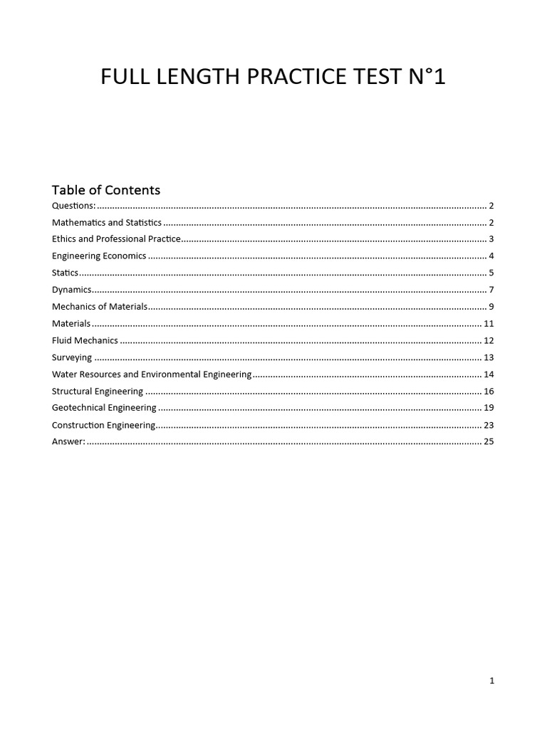 Full-Length Practice Test N°1 | PDF | Mechanics | Physical Sciences