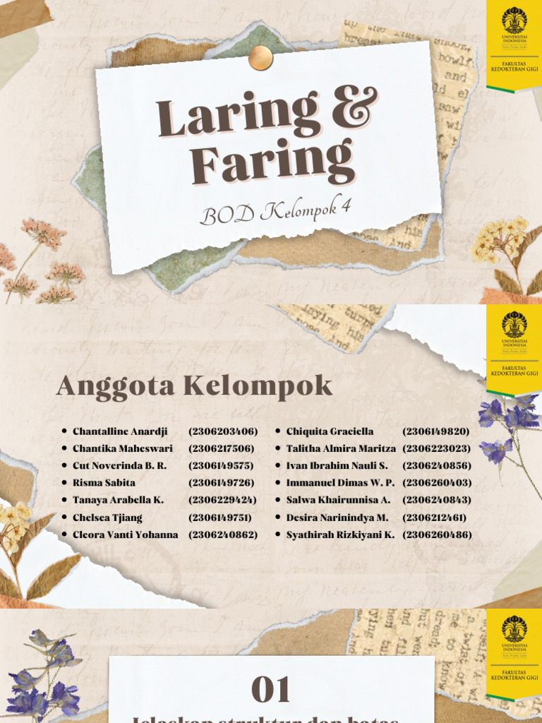 PPT DK 1_BOD Kelompok 4_Laring dan Faring | PDF