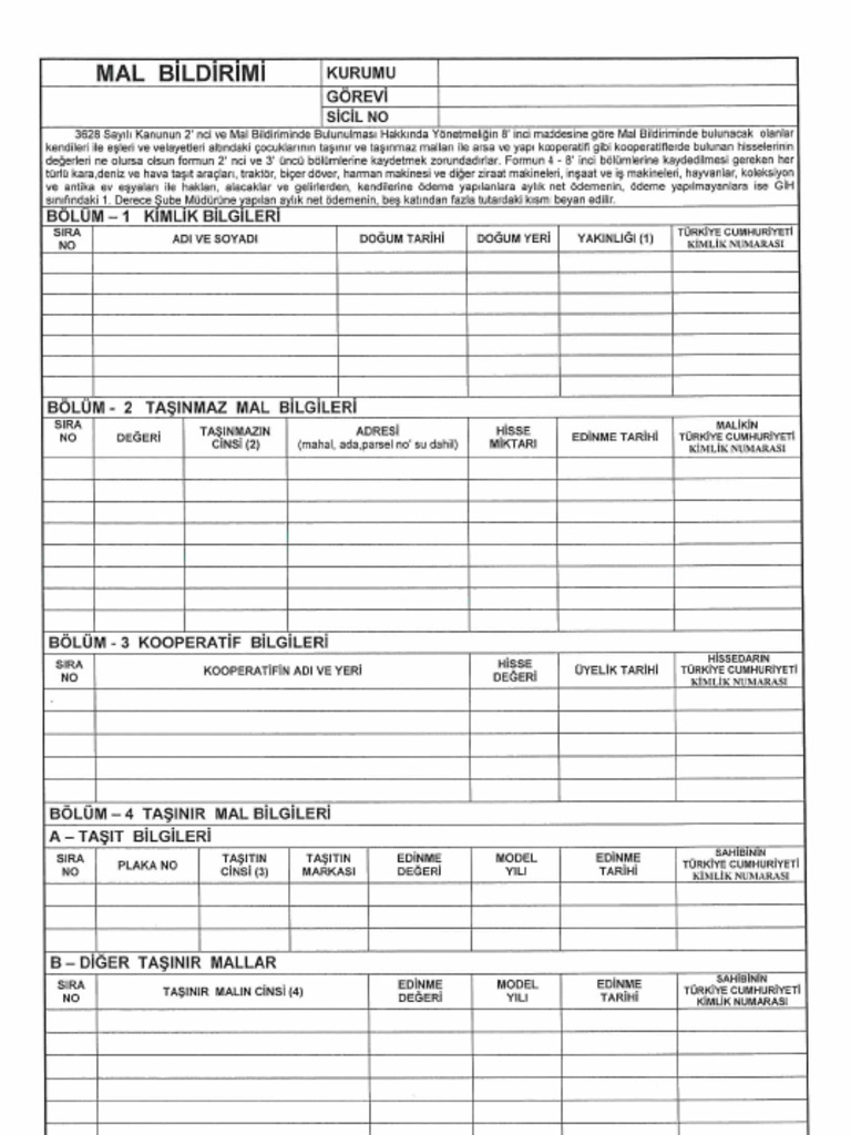 Mal Bildirim Formu (2 Sayfa) | PDF