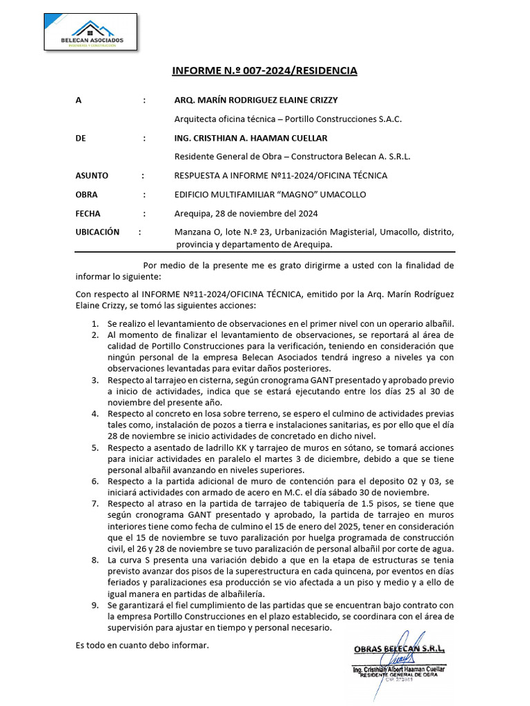 Informe N°7 - DOVJ V1 - CAHC | PDF