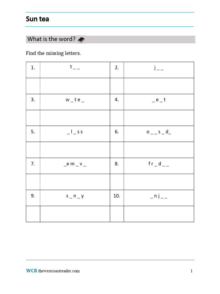 Sun Tea Exercises | PDF