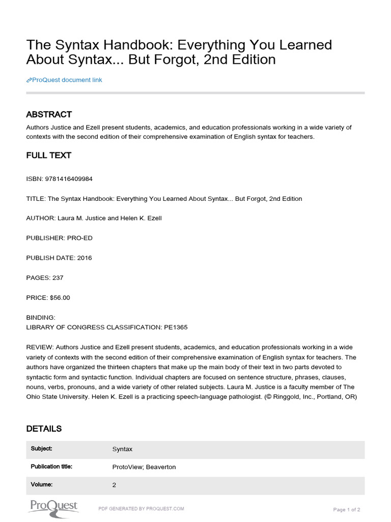 ProQuestDocuments 2025 01 06 | PDF | Syntax | English Grammar