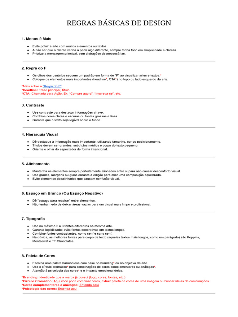 Regras Essenciais de Design Gráfico | PDF | Cor | Imagem
