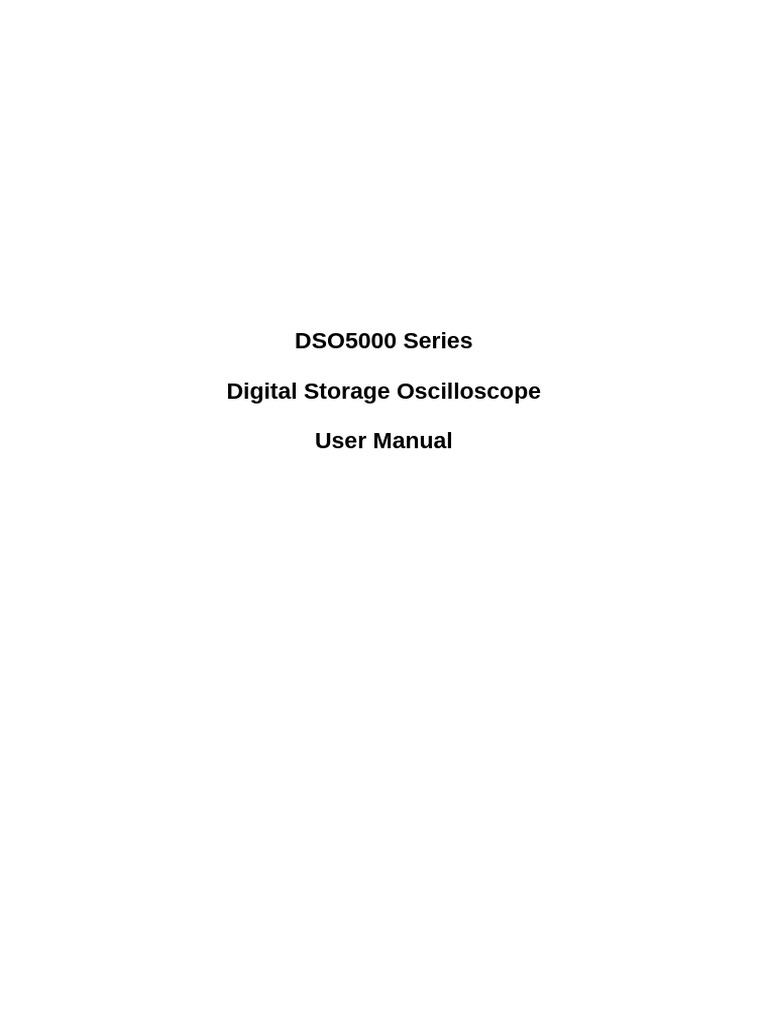 DSO5000 Series Digital Storage Oscilloscope User Manual(Ver0.9) | PDF ...