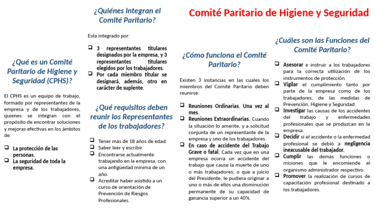 Funciones del Comité Paritario | PDF
