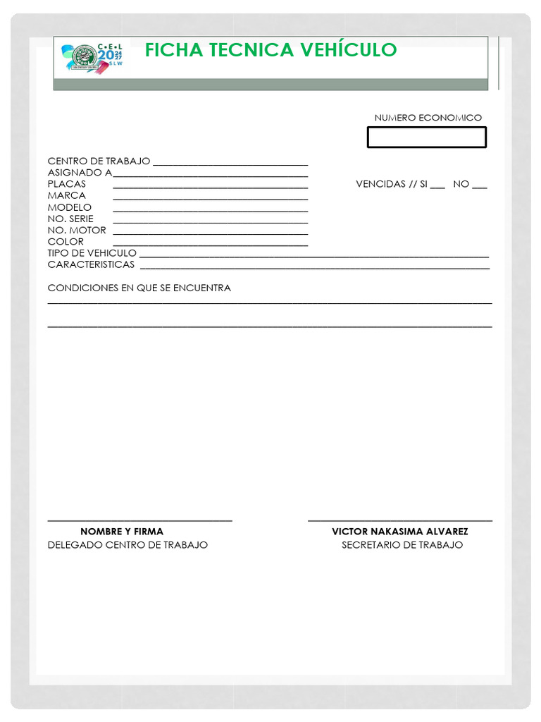 Cel 24-27 Ficha Tecnica Parque Vehicular | PDF