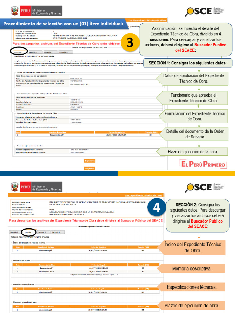 Guía Rápida para La Visualización Del Expediente Técnico de Obra en La Ficha de Selección Del ...