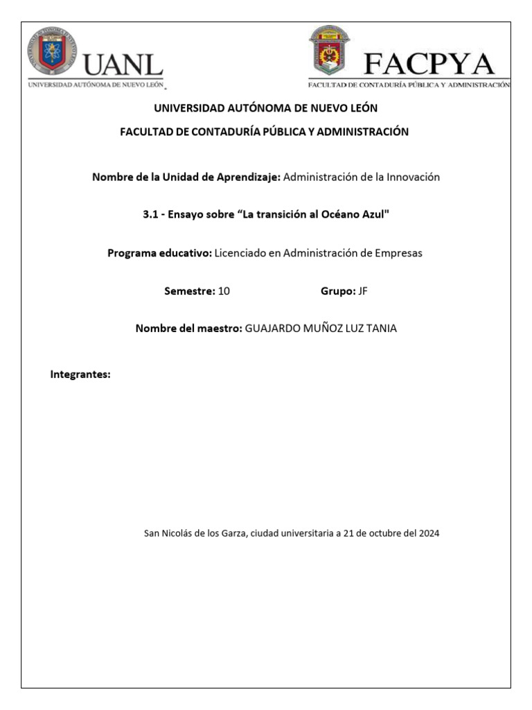 Ev 3.1 Admi - Eq3 | PDF | Innovación | Business