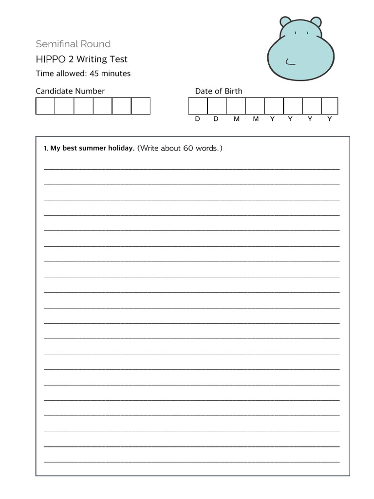 Prueba de Escritura HIPPO 2019 | PDF