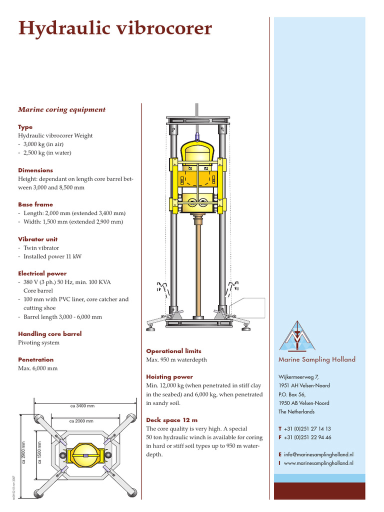 02 01 MSH_Hydraulic Vibrocorer(A4) | PDF | Earth Sciences