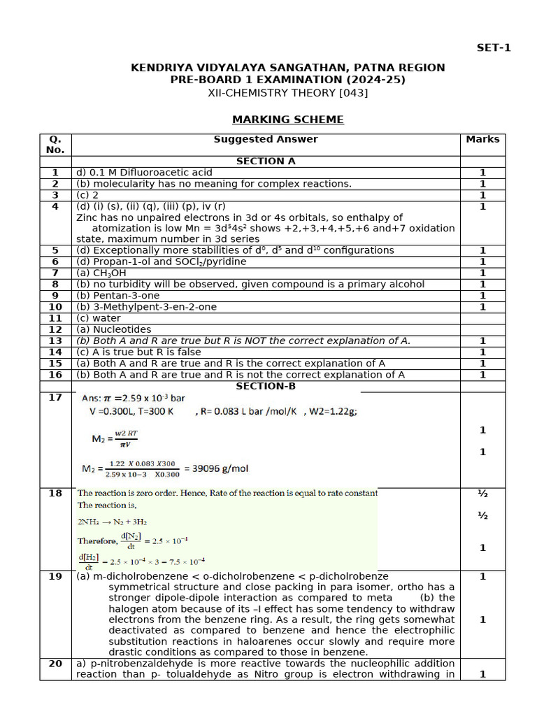 Set-1 MS PB-1 Chem 2024-25 | PDF | Chemical Compounds | Chemical Elements