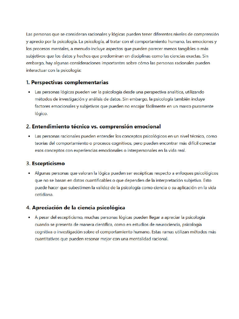 Personas Racionales y Lógicas | PDF