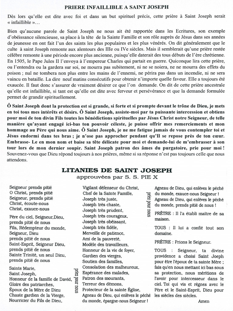 Prière_SAINT JOSEPH | PDF