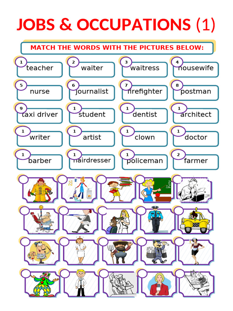 Jobs and Occupations - Match | PDF