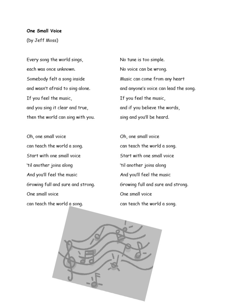 One Small Voice Can Teach a Song | PDF