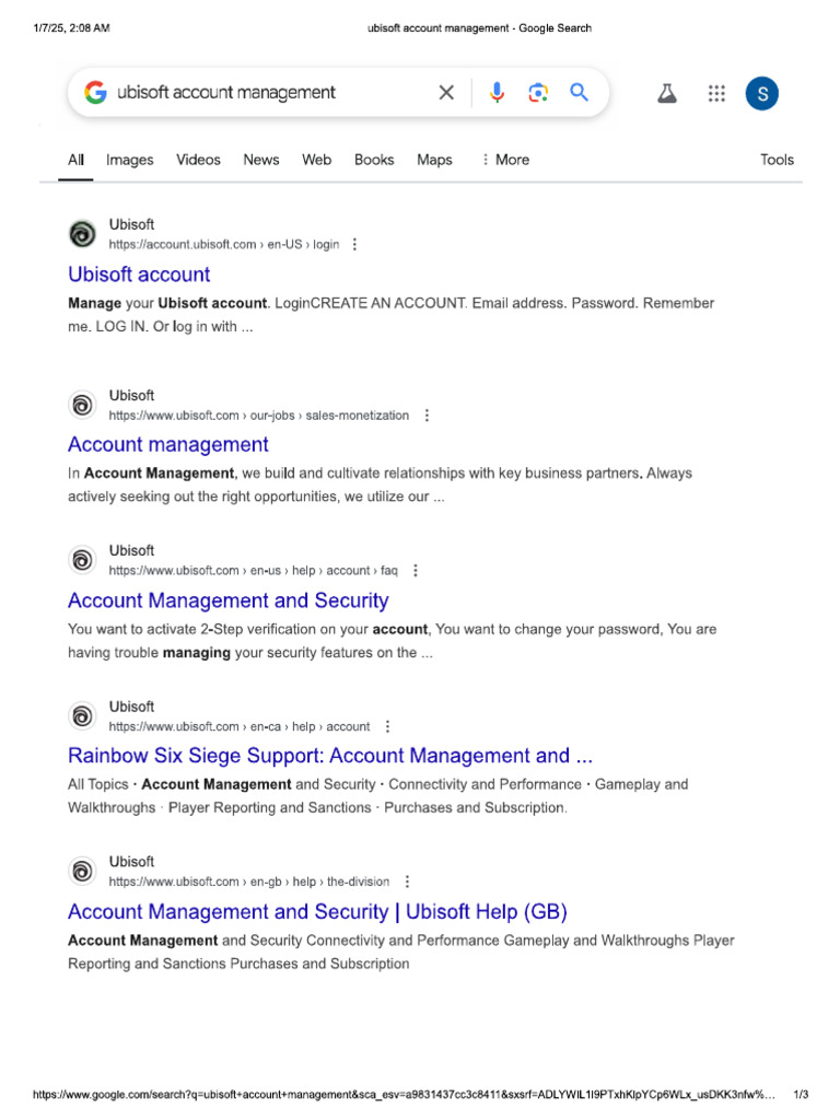 ubisoft account management | PDF
