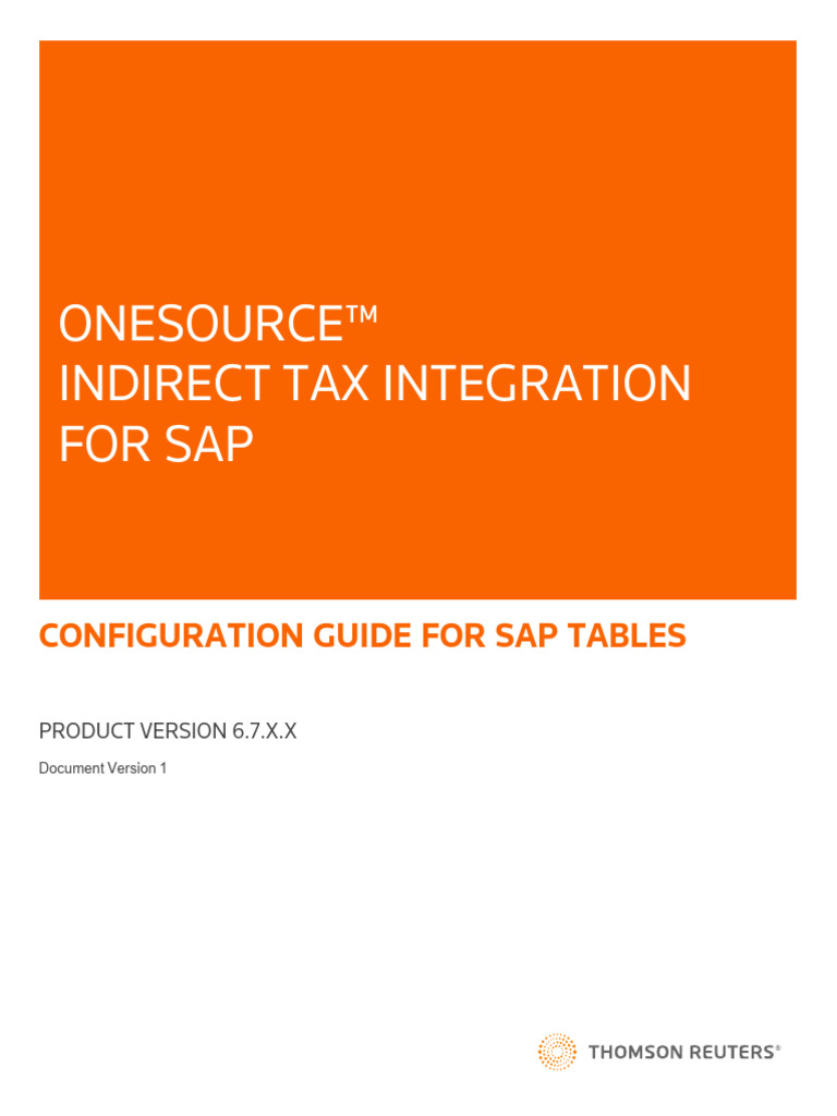 Sap Tables Integration Configuration Guide | PDF | Taxes | Value Added Tax