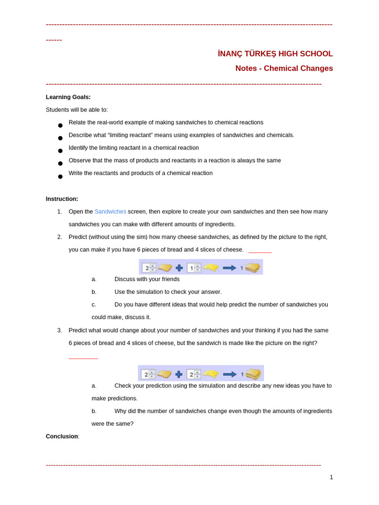 Prep - Chemical Reactions (Part I) | PDF | Chemical Reactions | Chemistry